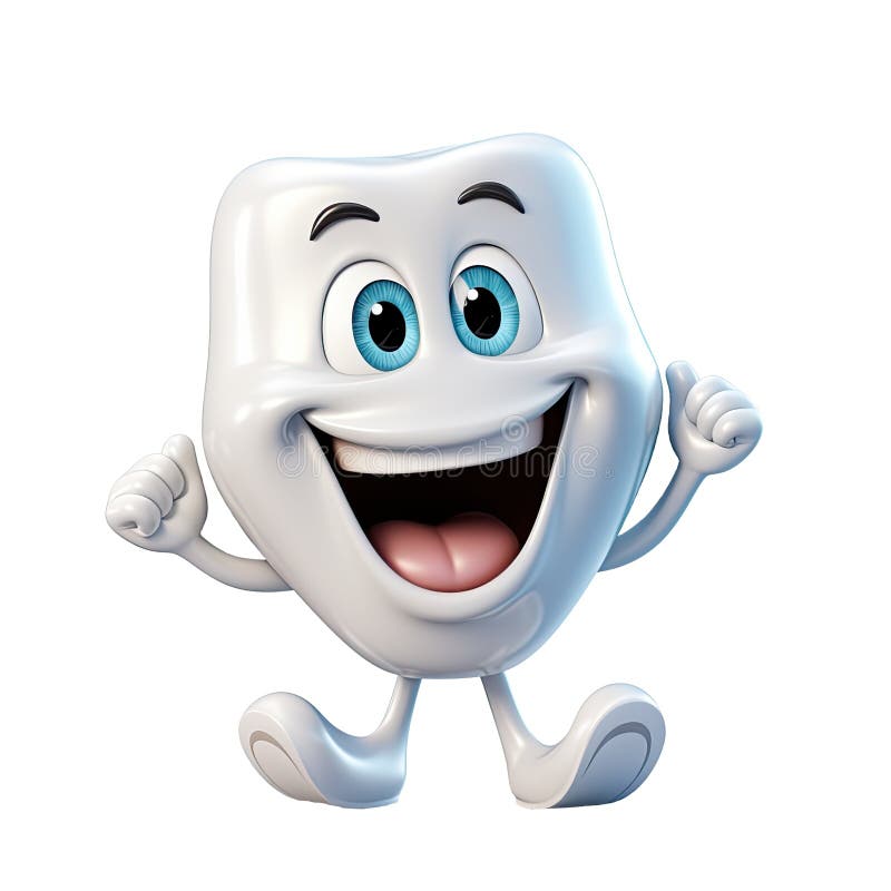 Happy Smiling White Teeth Cartoon Characters. Concept of Dental Health ...