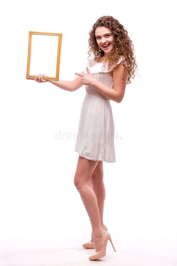 Woman demonstrate stock image. Image of blonde, happiness - 23099529