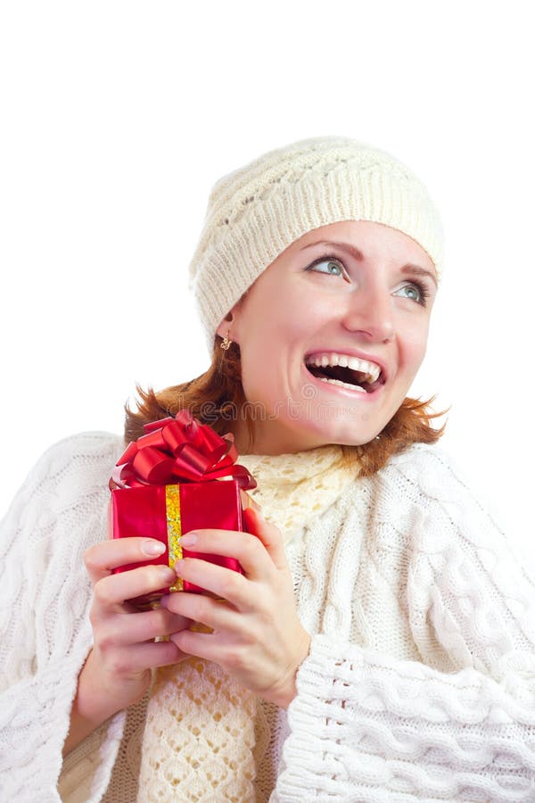 Happy Smiling Woman with Gift Stock Photo - Image of retail, gift: 16784100