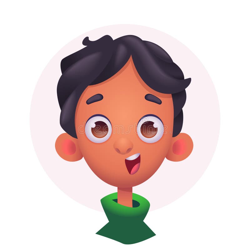 Happy Smiling Young Asian, Arabic Boy. Character Avatar Vector ...