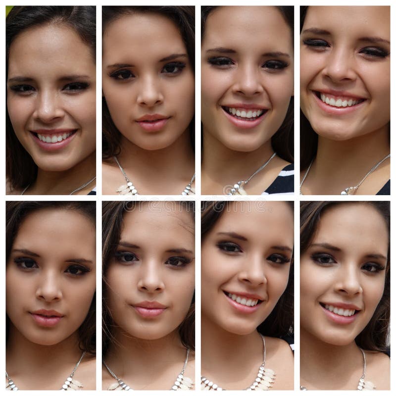 Happy Smiling Young Female Collage Stock Photo - Image of female, youth ...