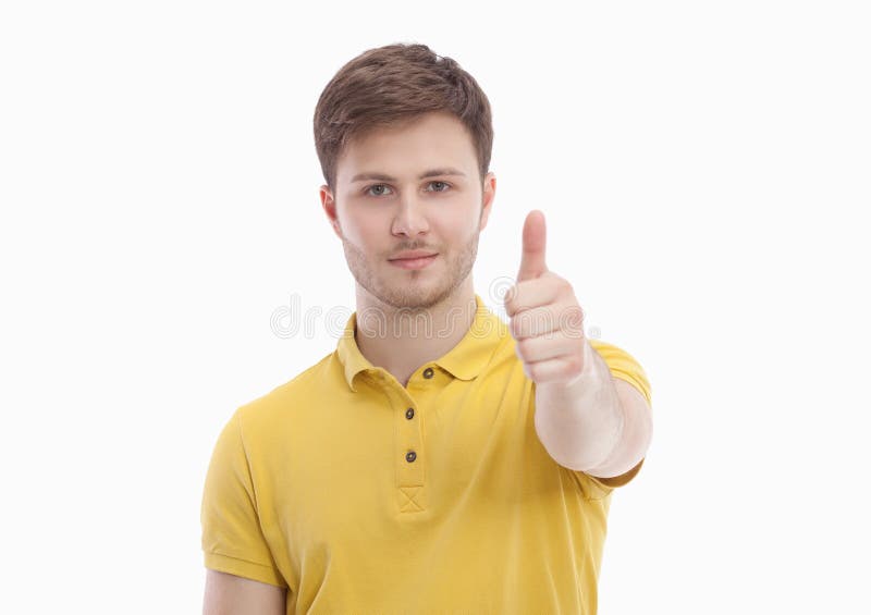 Happy Smiling Young Man Showing Ok, Isolated on Stock Image - Image of ...