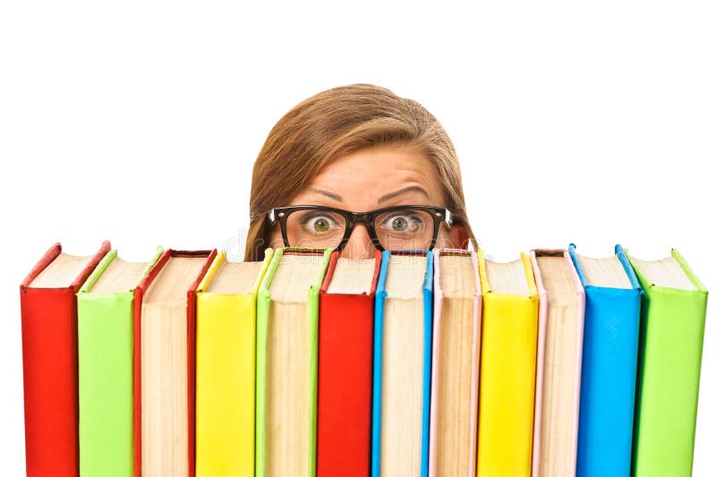 Happy Smiling Young Student Woman with Books, Isolated Stock Image ...