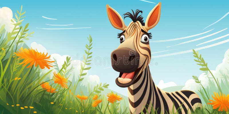 Happy Smiling Zebra Outside, Wildlife and Nature Concept Stock ...