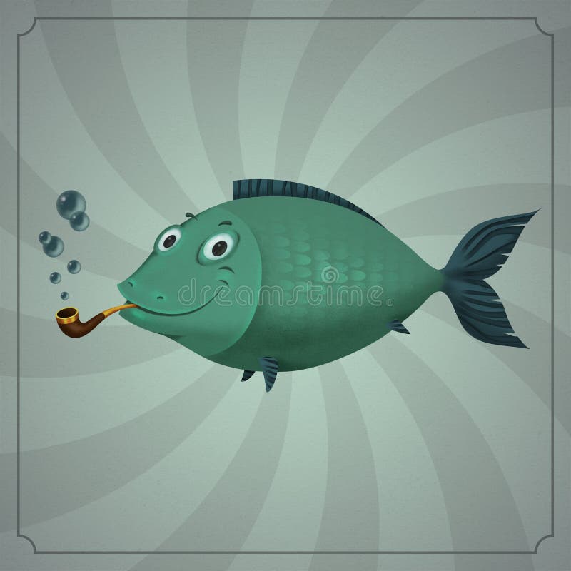 Sad fish stock vector. Illustration of tail, characters - 42410912