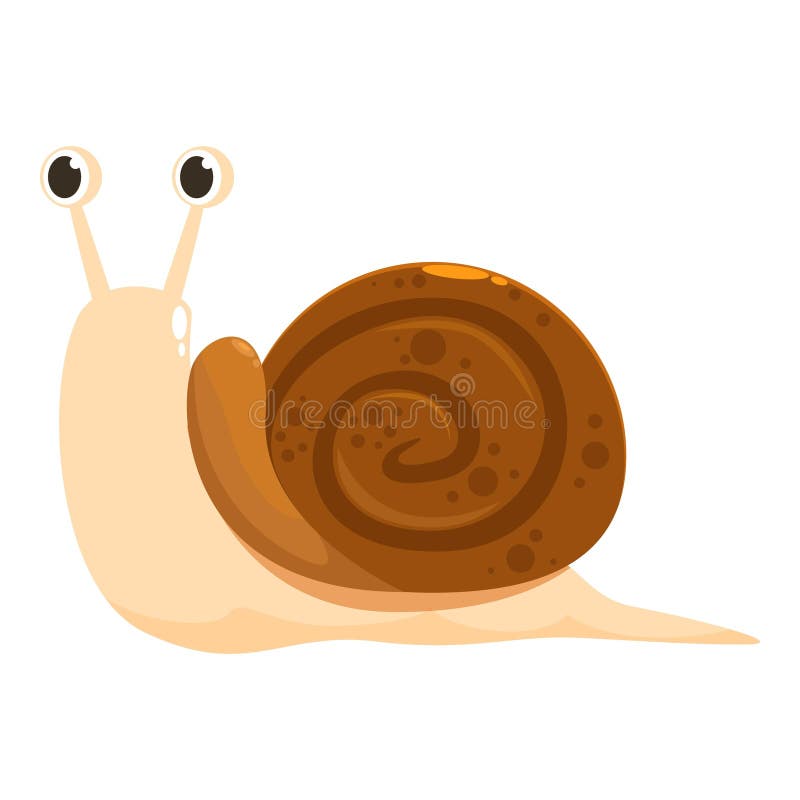 Happy Snail Crawling and Looking Around Vector Illustration Stock ...
