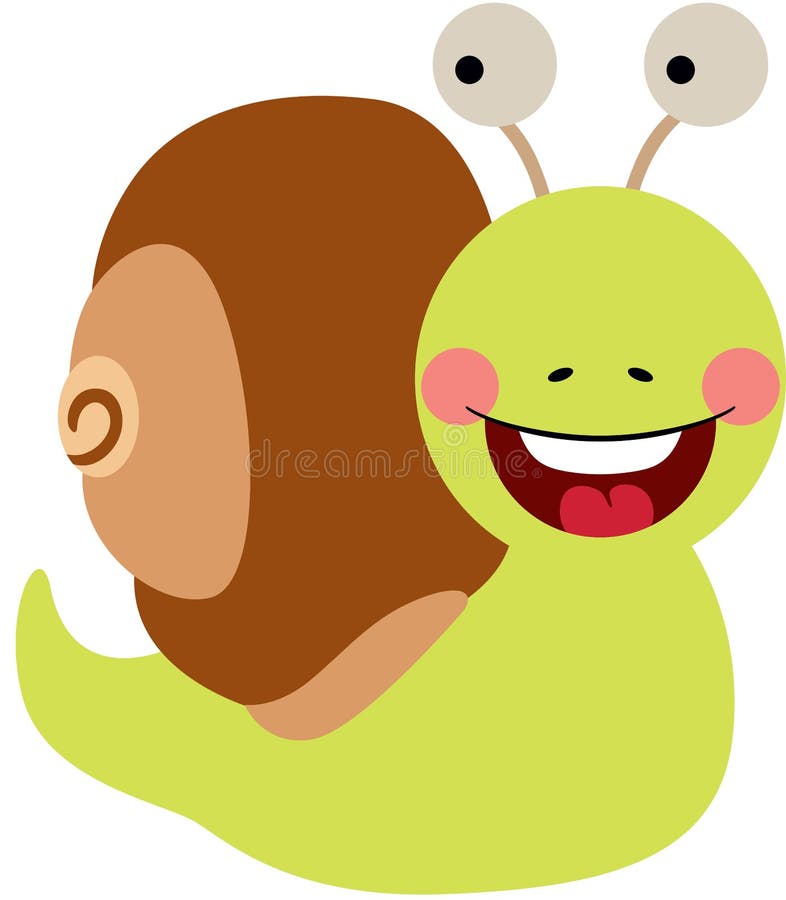Happy Snail Isolated on White Stock Vector - Illustration of slug, slow ...
