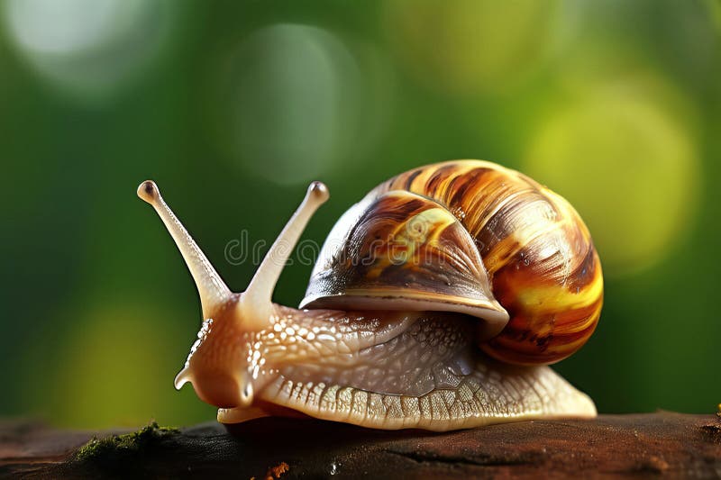 Happy Snail a Smiling Snail with a Simple Shell Stock Image - Image of ...