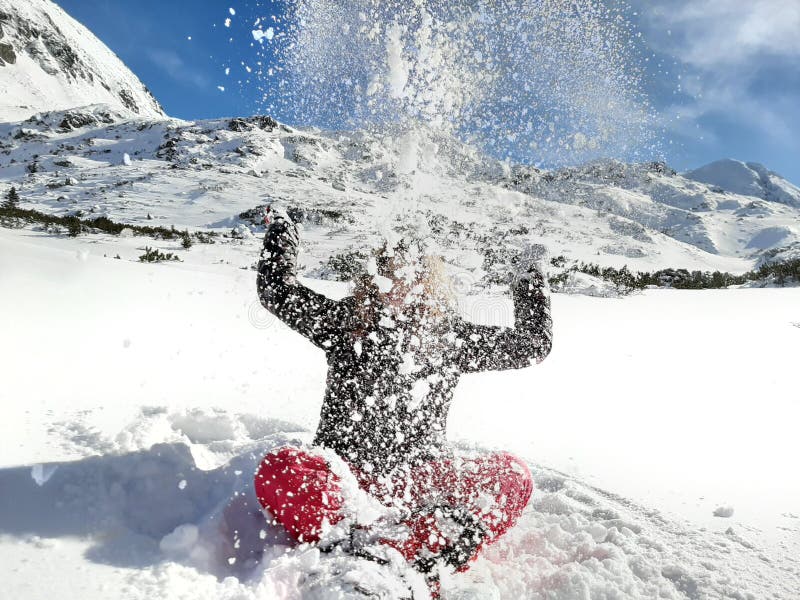 Happy in the snow stock photo. Image of child, happy - 173673452