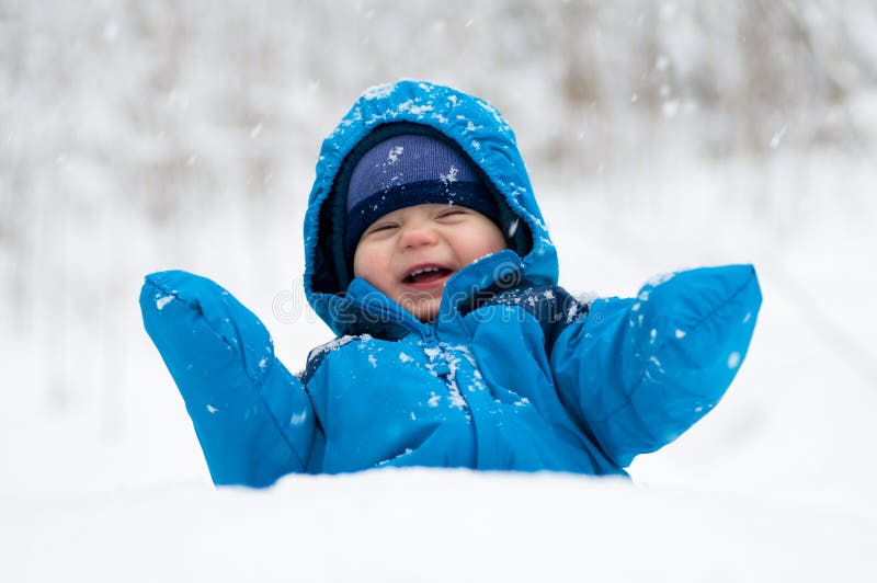 Happy in the snow stock photo. Image of winter, caucasian - 17504418