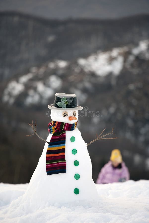 Happy snow man stock photo. Image of rural, decorated - 9022116