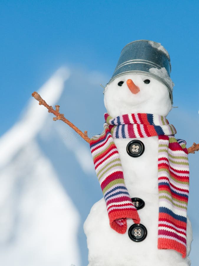 Happy snowman friends stock photo. Image of tirol, summit - 16213534