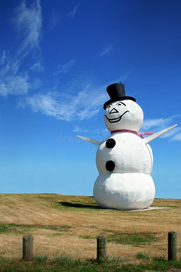 Happy snowman stock image. Image of cold, clouds, outdoors - 3073939