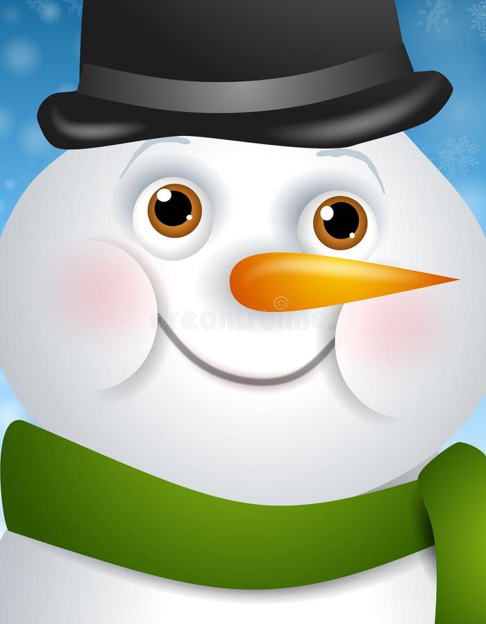 Happy Snowman Face stock illustration. Illustration of cartoons - 7049826