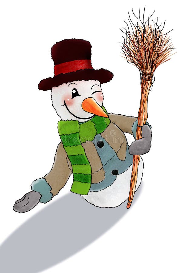 Happy snowman welcome you stock illustration. Illustration of cartoon ...