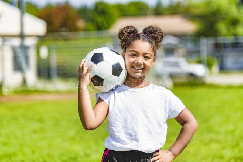 Happy Soccer Player Outdoor in Sunny Day Stock Image - Image of ball ...