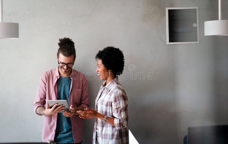 Happy Software Developers Working on Meeting, Programming Advanced Code Artificial Intelligence ...