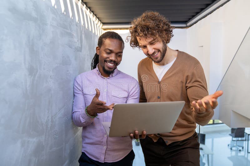 Happy Software Developers Working Meeting Programming Advanced Code ...