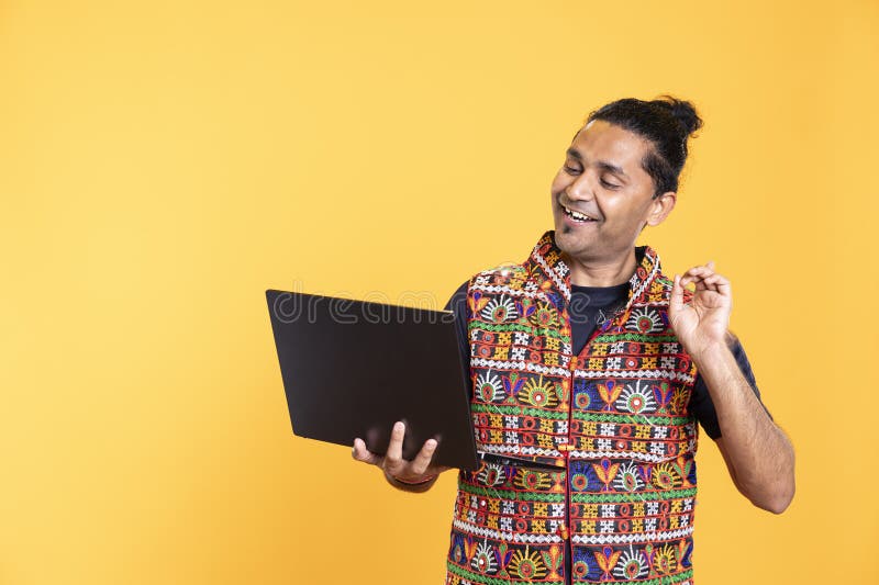 Upbeat Software Developer Remotely Helping Client with Errors on Laptop ...