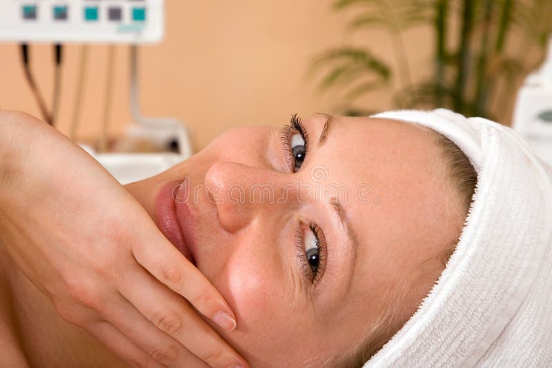 Happy at spa stock photo. Image of creme, skincare, cream - 4235832