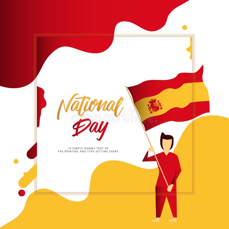Happy Spain Independence Day Vector Template Design Illustrator Stock ...
