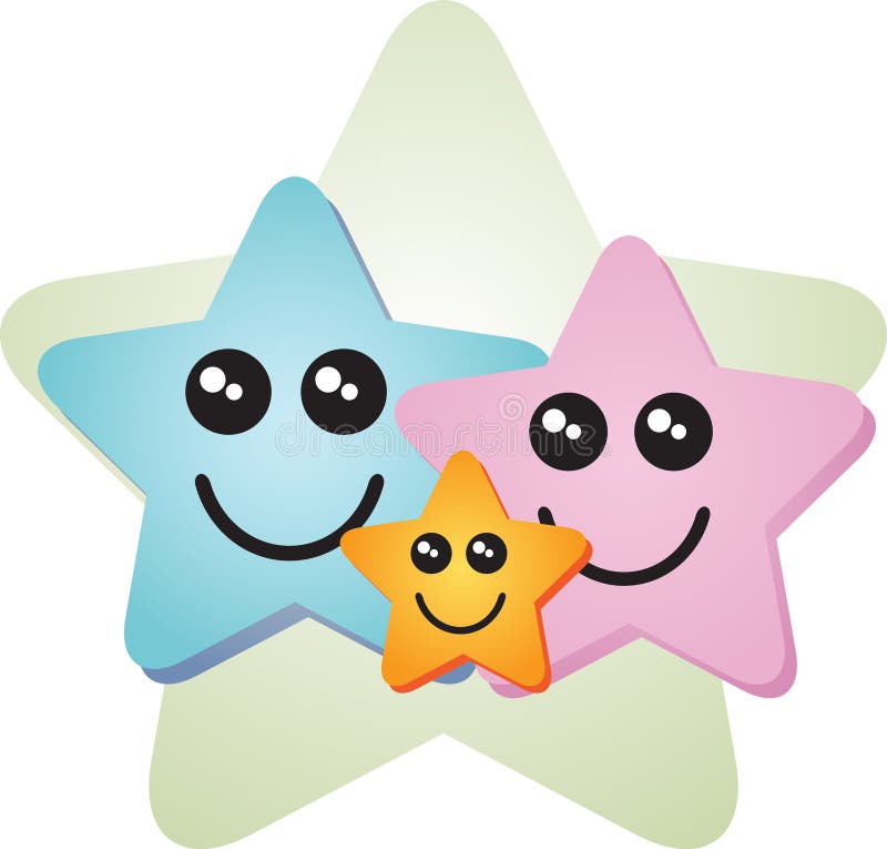 Happy special star family stock illustration. Illustration of star ...