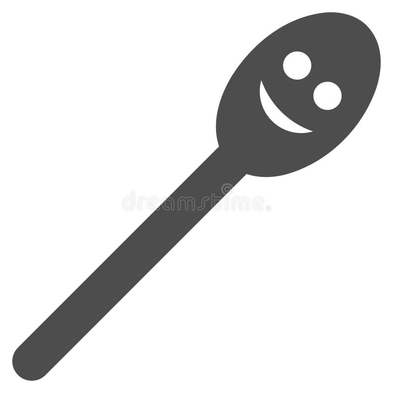 Happy Spoon Flat Icon stock vector. Illustration of comic - 126143205