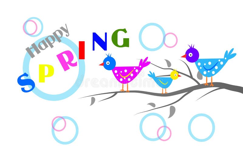 Happy Spring background stock illustration. Illustration of template ...