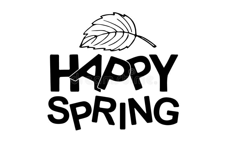 Spring Lettering Isolated on White Background. Hand Drawn Design for ...