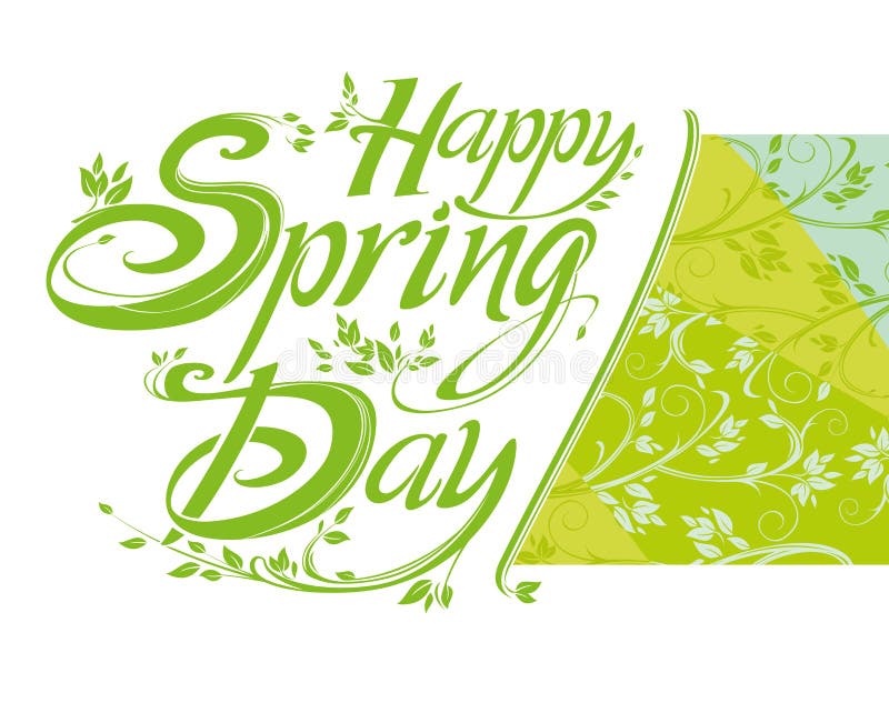 Happy Spring Day. stock illustration. Illustration of grass - 66735194