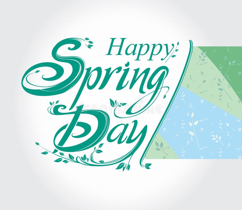 Happy Spring Day stock illustration. Illustration of message - 86836401
