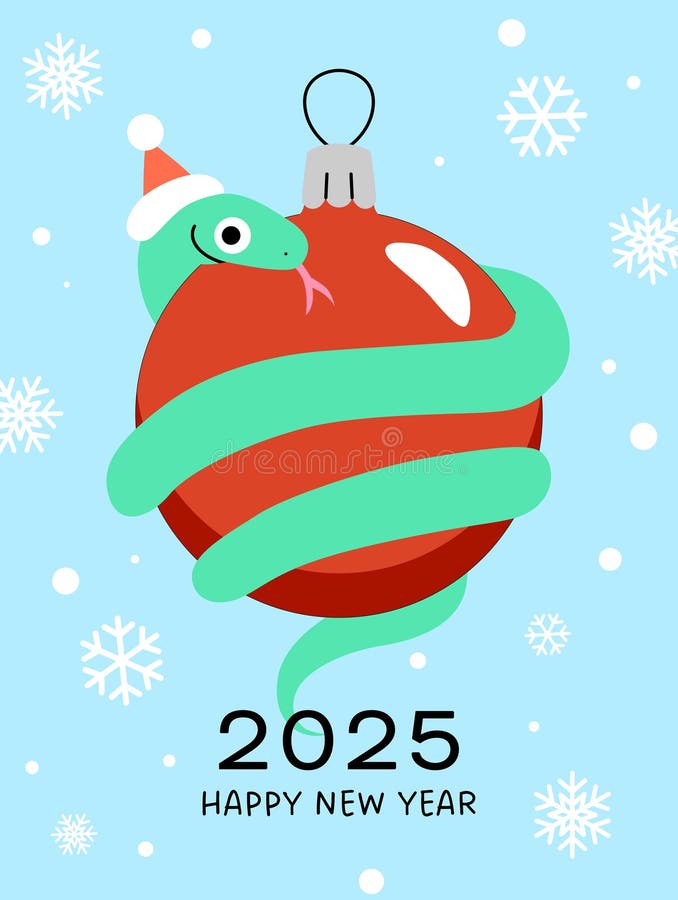 Happy Spring Festival 2025 New Year of Snake Stock Vector ...