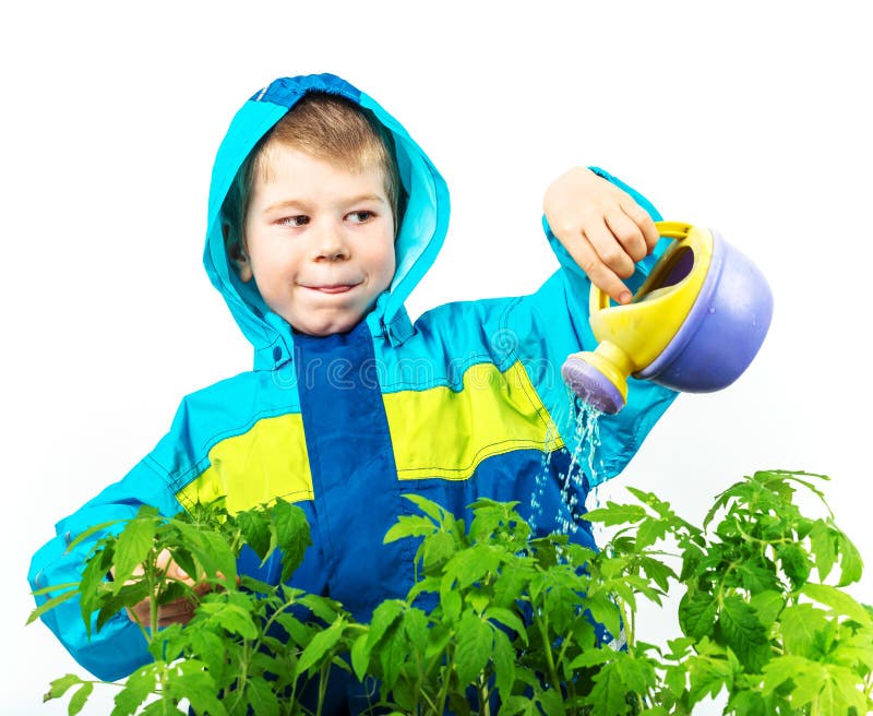 Happy spring gardening boy stock image. Image of cultivated - 52851489