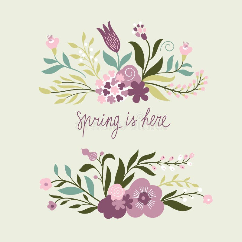 Happy Spring Illustration stock vector. Illustration of bouquet - 67708514