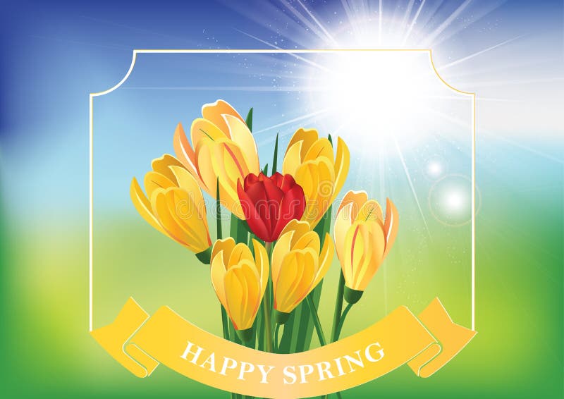 Happy Spring image stock vector. Illustration of cheering - 64992478