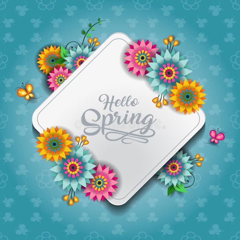 Happy Spring Butterfly a stock illustration. Illustration of leaves ...