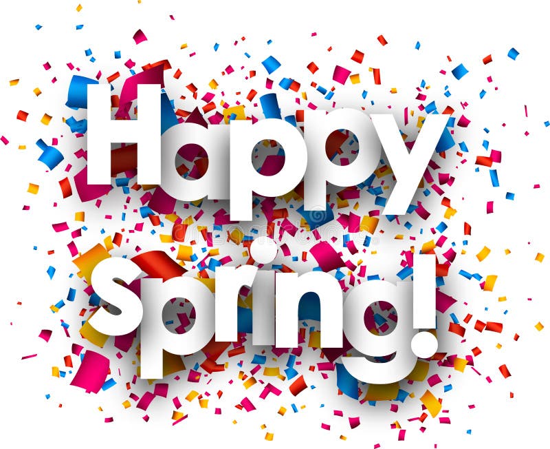 Happy Spring Paper Background. Stock Vector - Illustration of confetti ...