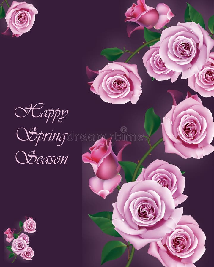 Happy Spring Season, Floral Background with Gradient Colors Stock ...