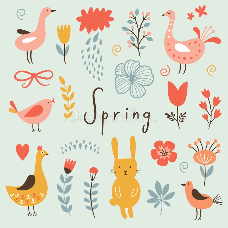 Happy Spring Illustration stock vector. Illustration of design - 67703124
