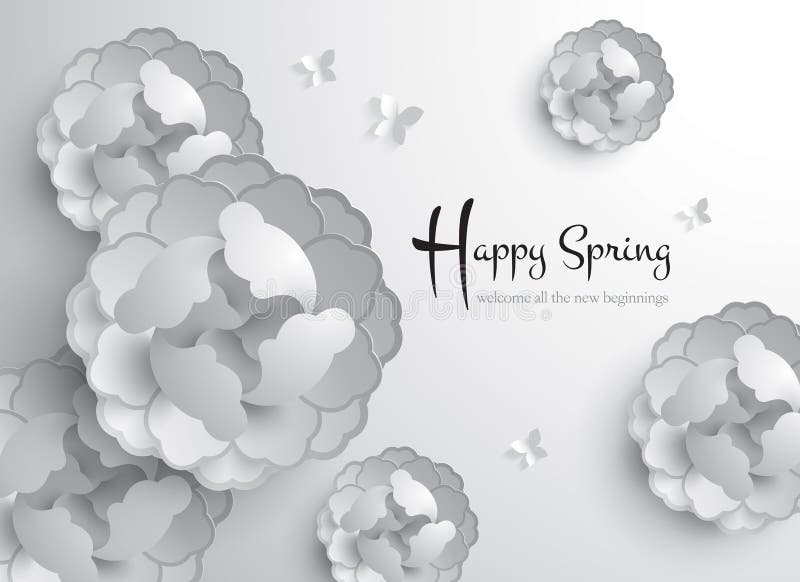 Happy Spring. Vector Paper Graphic of Blossom Stock Vector ...