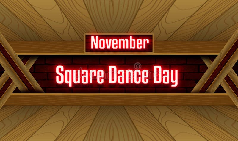 Happy Square Dance Day, November 29. Calendar of November Retro Text ...
