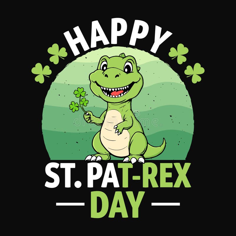 Happy St. PAT-REX day stock vector. Illustration of leaves - 360982792