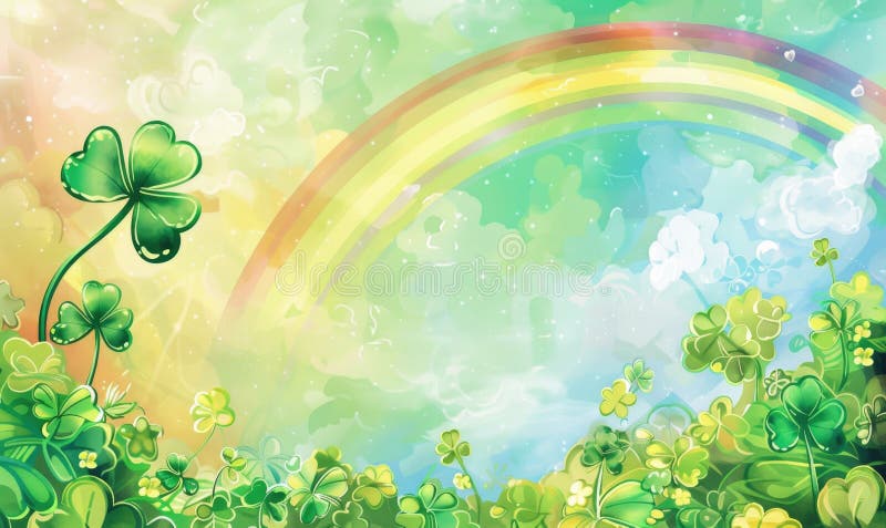 St Patrick's Day Background Clover Leaves Vector Illustration Stock ...