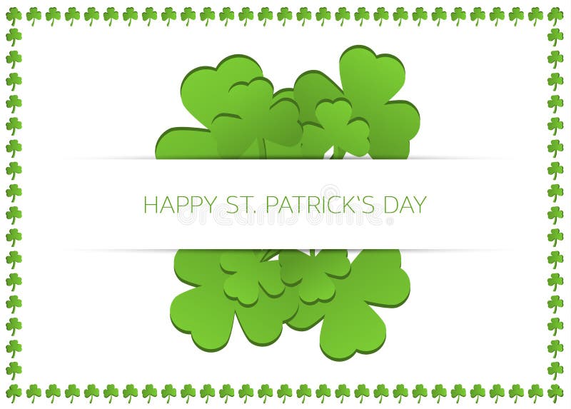 Card for St. Patricks Day with Text and Many Shamr Stock Vector ...