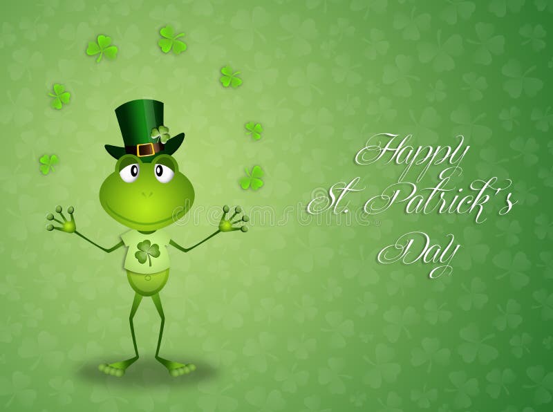 Frog and the St. Patricks Day Stock Vector - Illustration of jolly ...