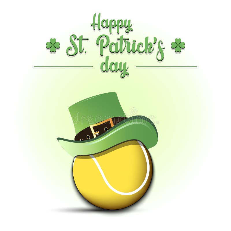 Happy St. Patrick`s Day and Tennis Ball Stock Vector - Illustration of ... Happy St. Patrick`s Day and Tennis Ball Stock Vector - Illustration of ...