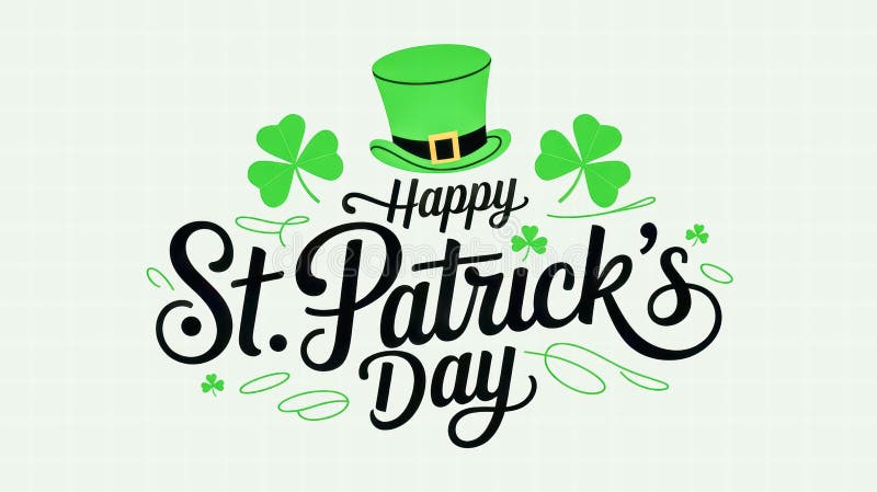 Happy St. Patrick S Day Typography Design Stock Photo - Image of ...