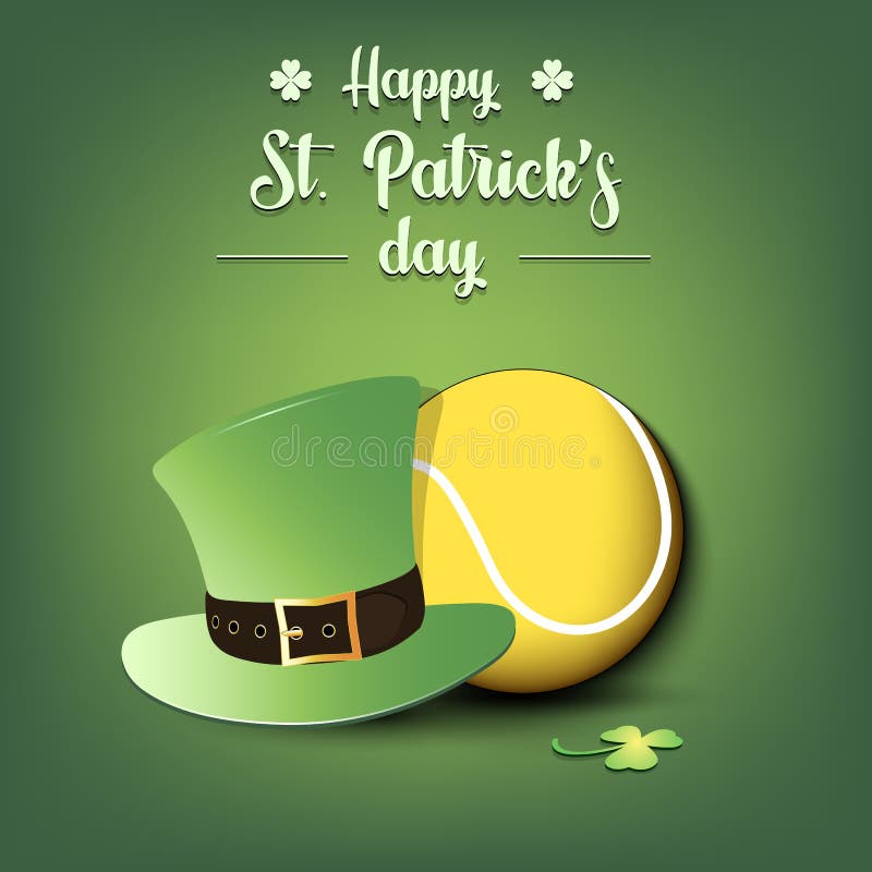Happy St. Patricks Day and Tennis Ball Stock Vector - Illustration of ... Happy St. Patricks Day and Tennis Ball Stock Vector - Illustration of ...