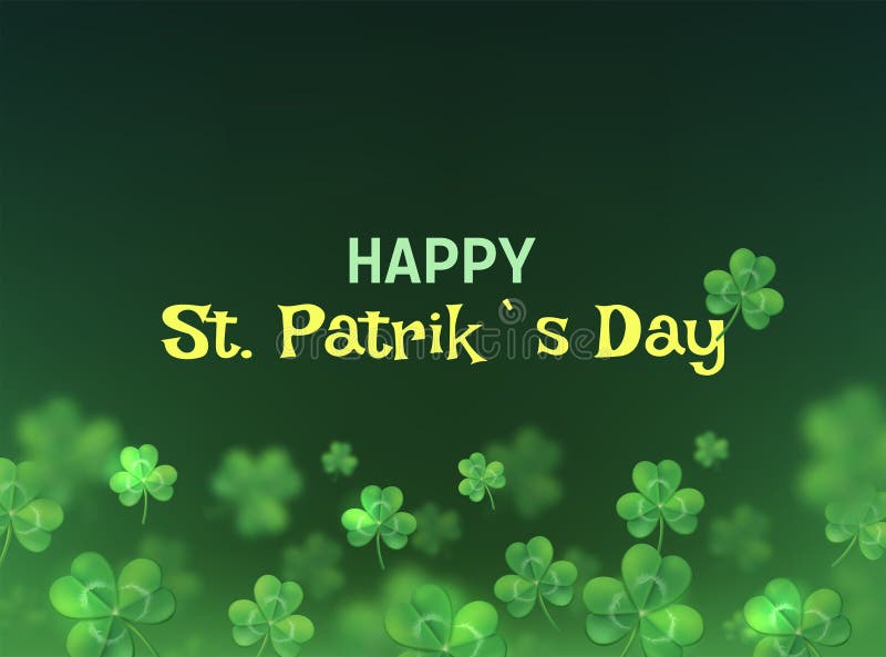 Happy St Patriks Day Banner Element with Shamrock Leaf S. Stock Vector ...