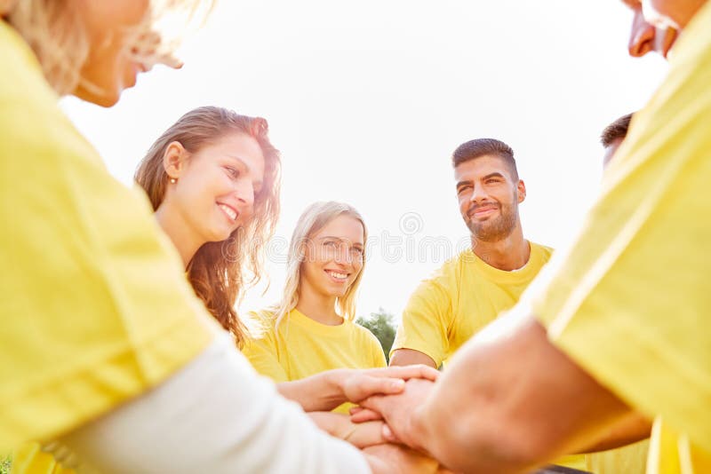 Happy Start-up Team Stacks Hands Stock Image - Image of friends, start ...